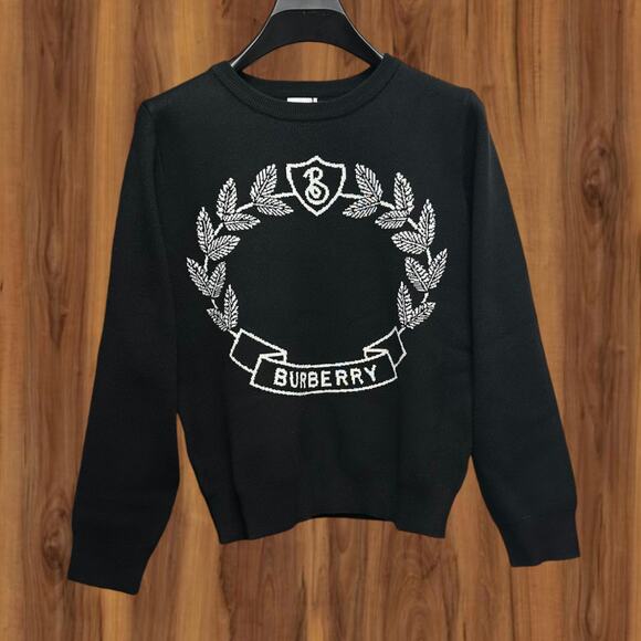 Burberry | Sweaters | Burberry Black Crew Neck Sweater | Poshmark